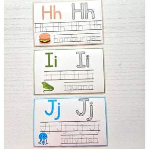Alphabet Tracing Dry Erase Flashcards Alphabet Laminated Flashcards ...