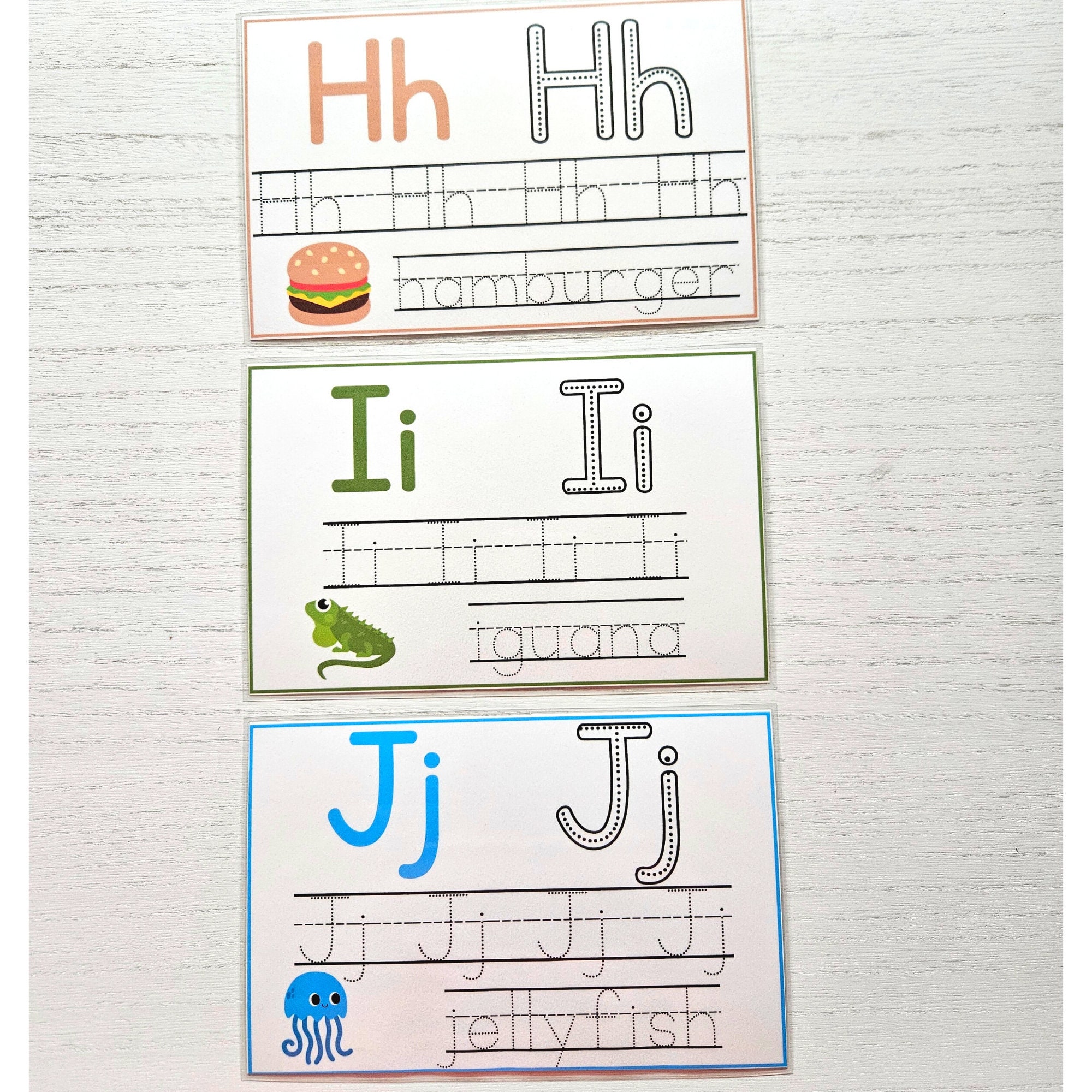Alphabet Tracing Dry Erase Flashcards Alphabet Laminated Flashcards ...