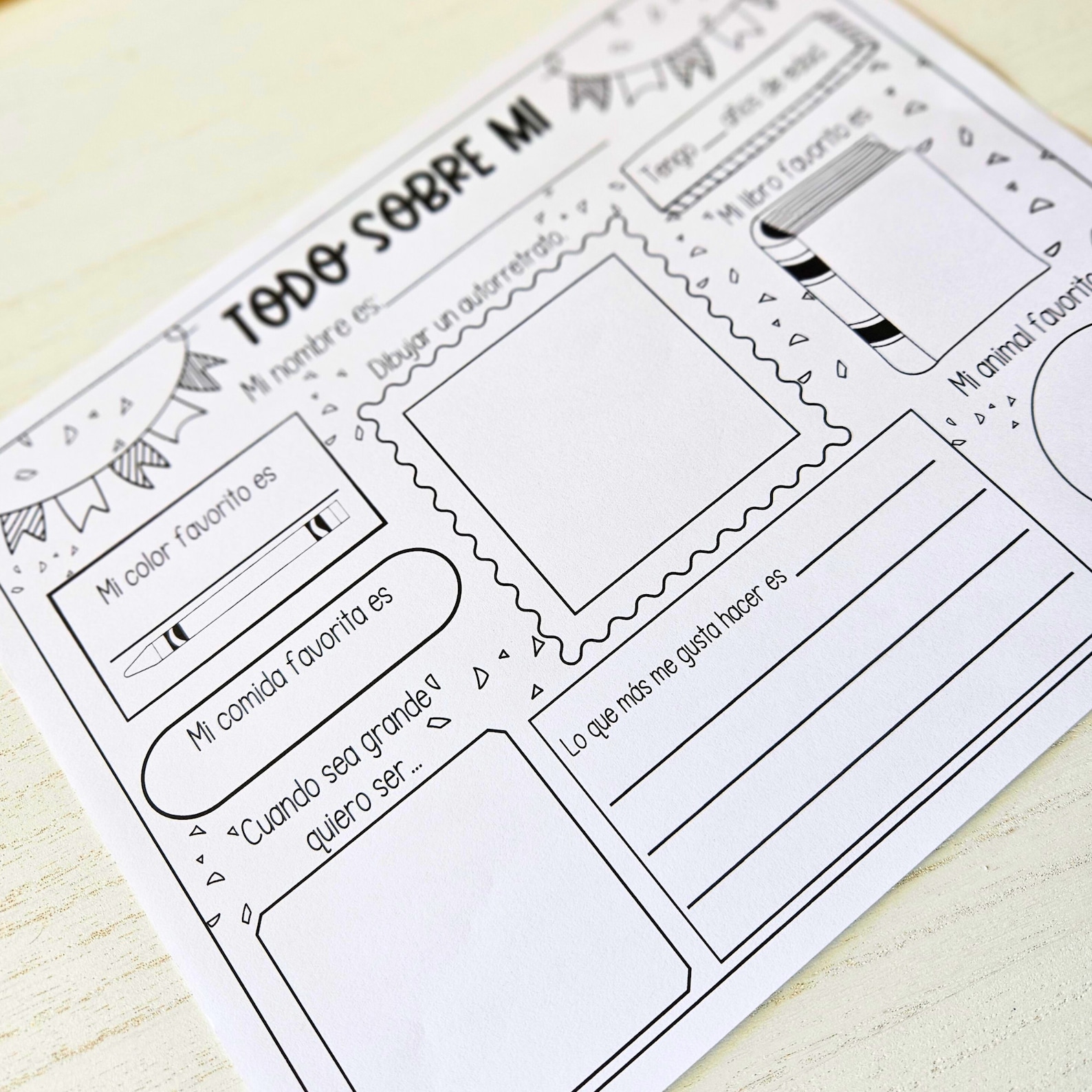 Spanish Worksheet All About Me Printable Todo Sobre Mi Worksheet All ...