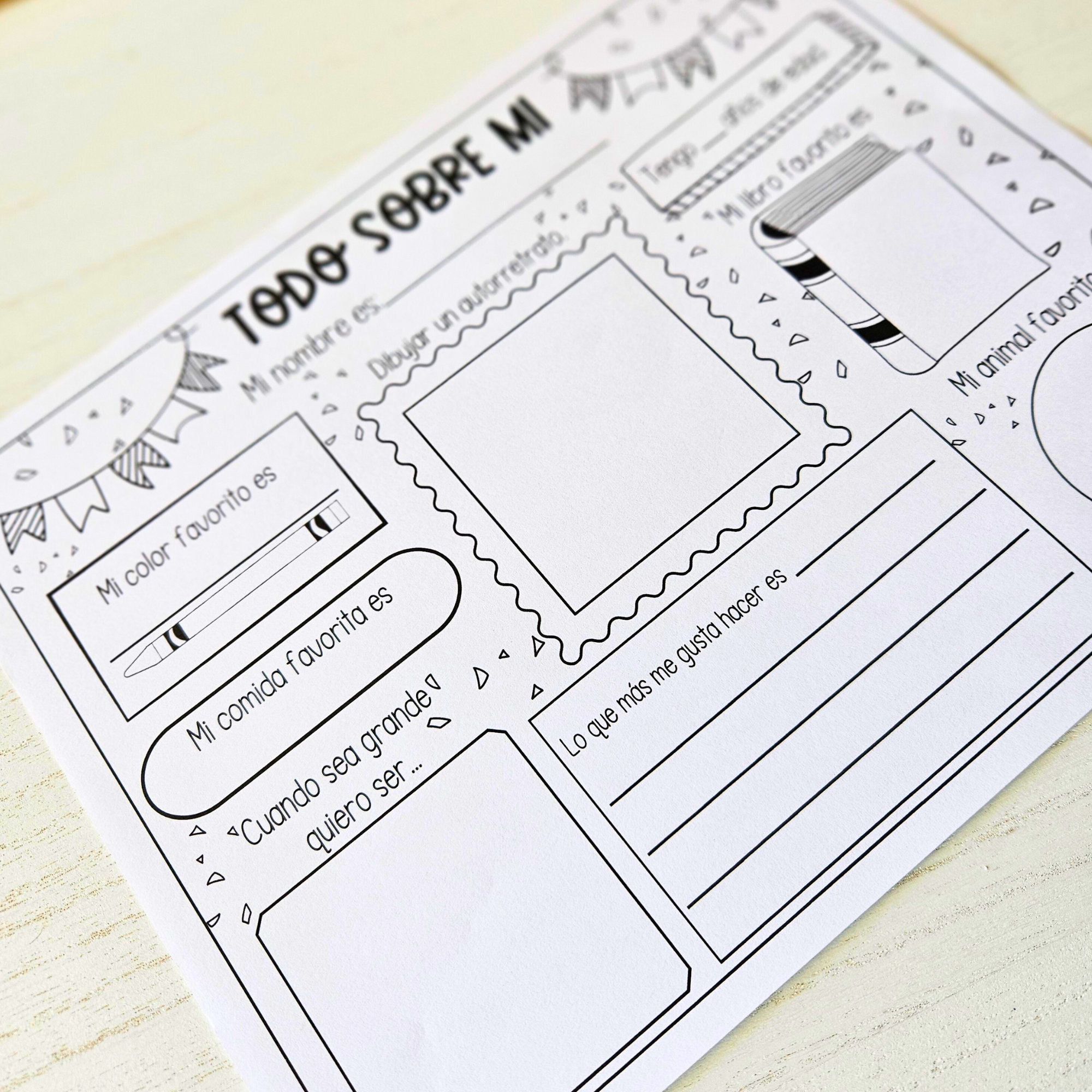 Spanish Worksheet All About Me Printable Todo Sobre Mi Worksheet All ...