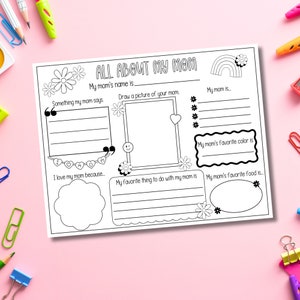 All About My Mom Printable Worksheet All About Mom Template Activity ...