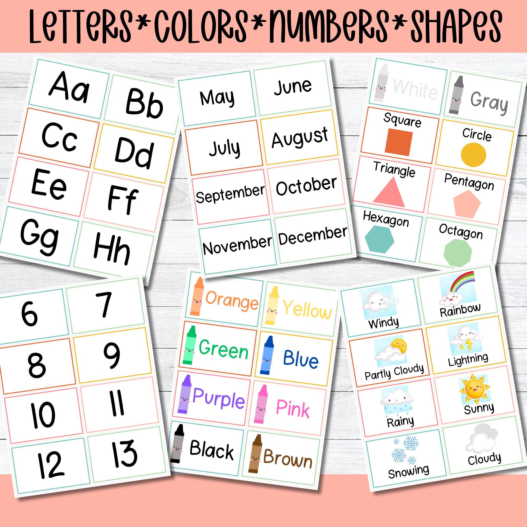 Preschool Focus Wall Printable Preschool Learning Flashcard Weekly ...