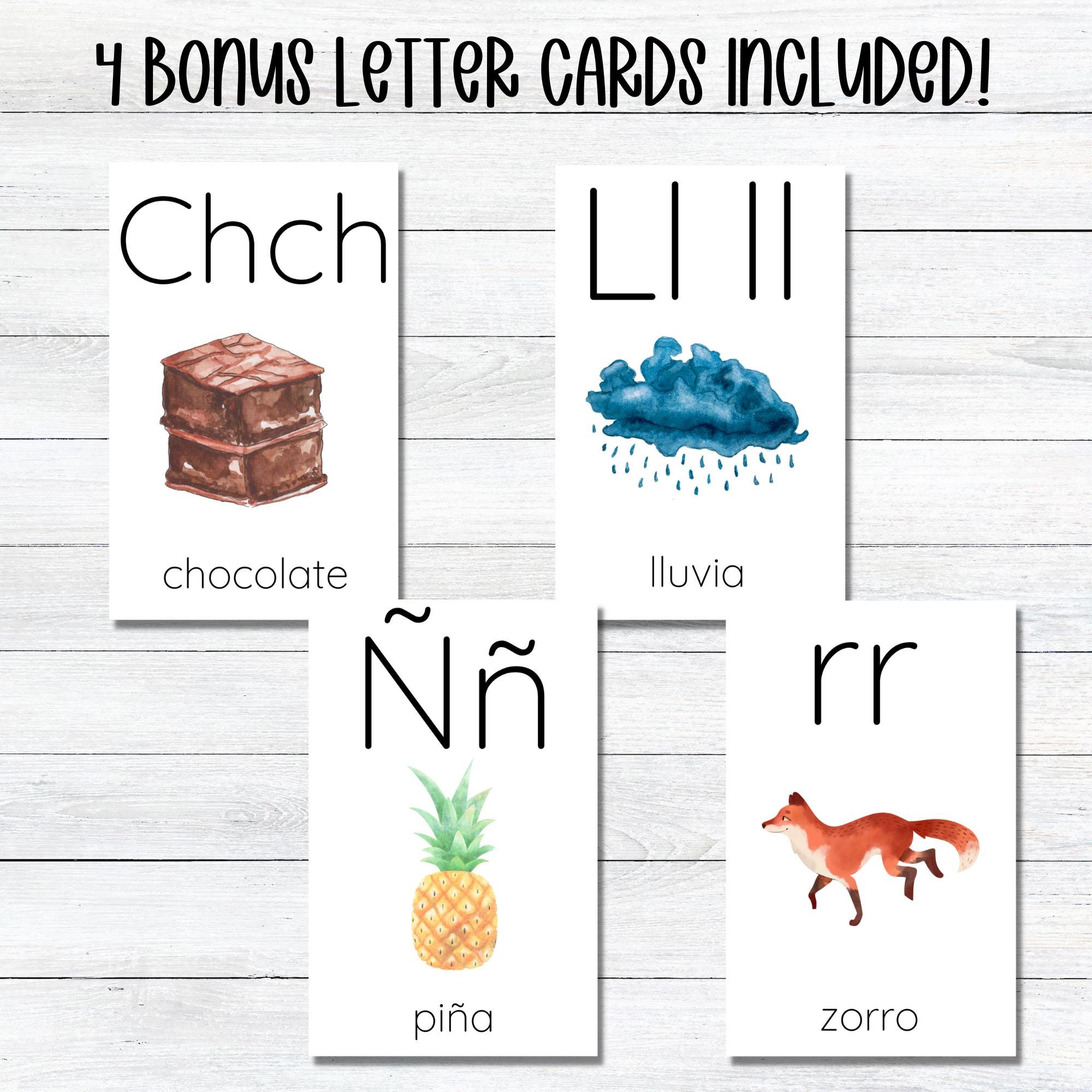 Spanish Alphabet Cards Kids Printable Educational Resources ABC Spanish ...