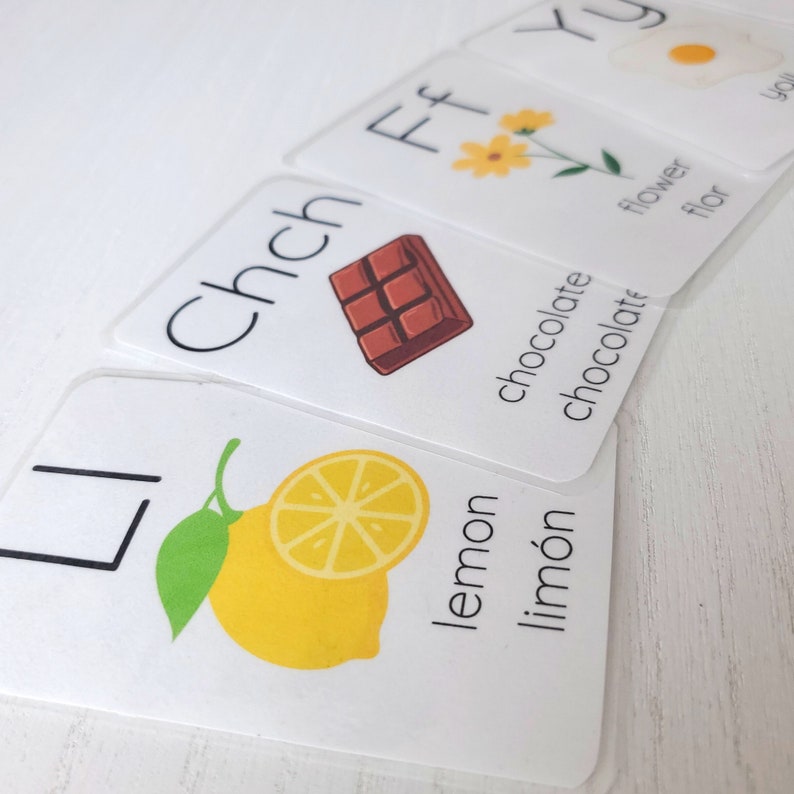 Bilingual Alphabet Flashcards English Spanish Alphabet Cards Bilingual ...