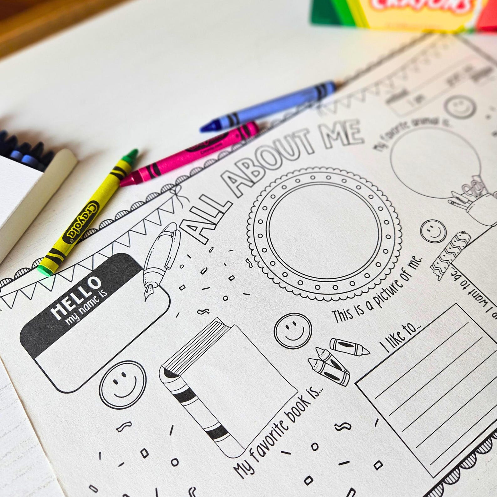 All About Me Worksheet: Kids' Coloring Page, Classroom Activity (PDF ...