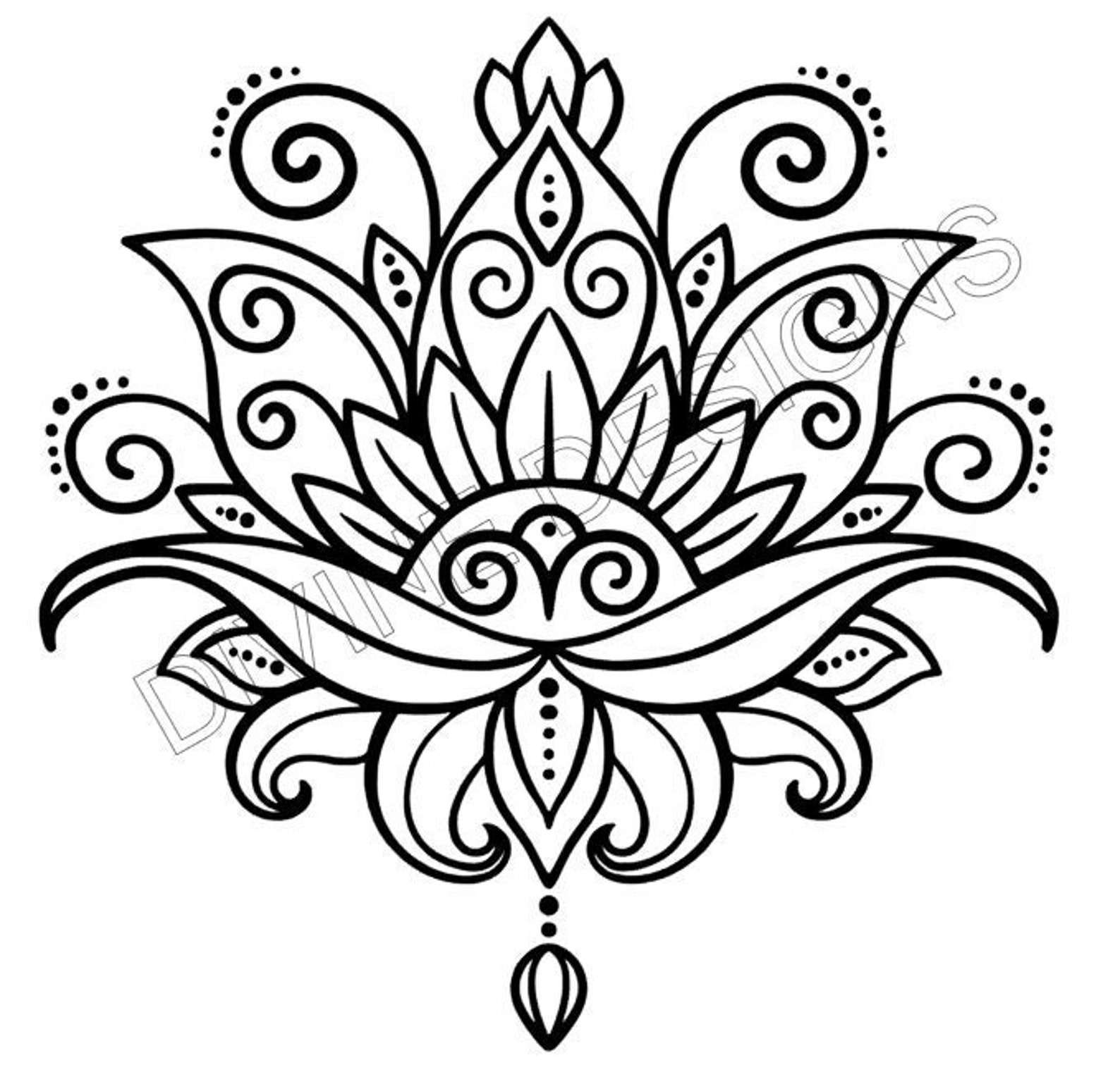 Lotus Flower Svg - Etsy