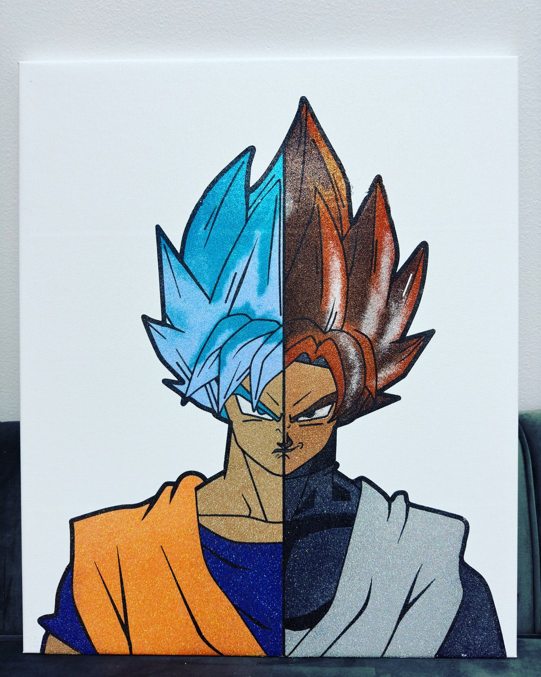 Goku Glitter Canvas - Etsy