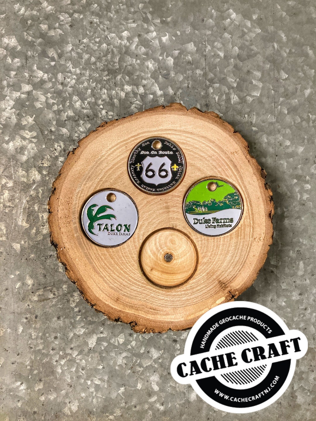 Geocaching Wooden Slice Pathtag Holder - Etsy