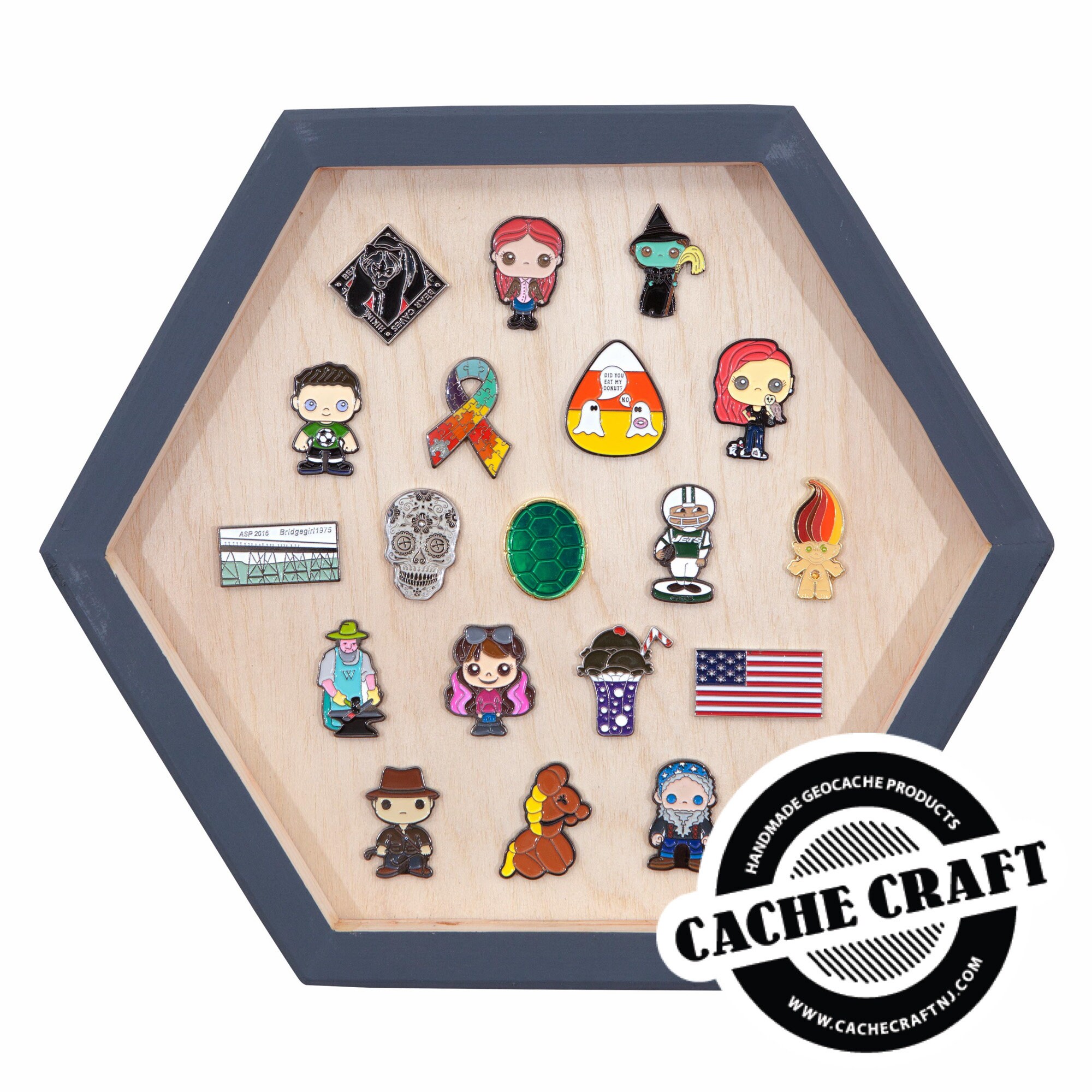 Hexagon Geocaching Pathtag Display - Etsy