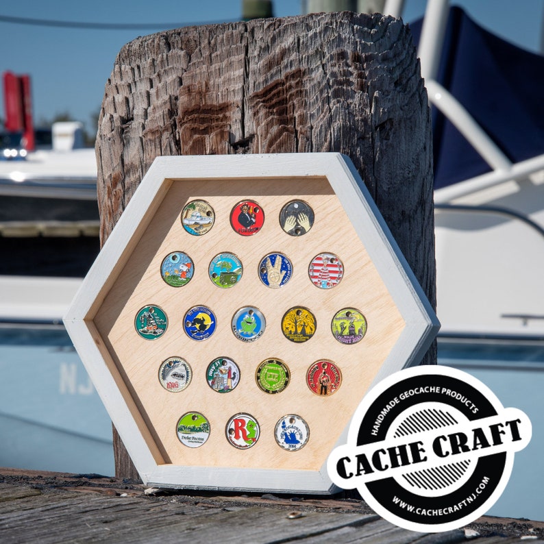 Hexagon Geocaching Pathtag Display - Etsy