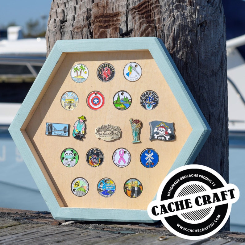 Hexagon Geocaching Pathtag Display - Etsy