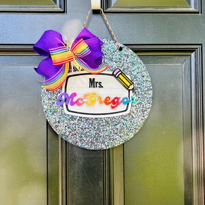 Door Hanger for Teachers,personalized Teacher Sign,composition Book ...