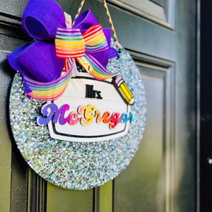 Door Hanger for Teachers,personalized Teacher Sign,composition Book ...