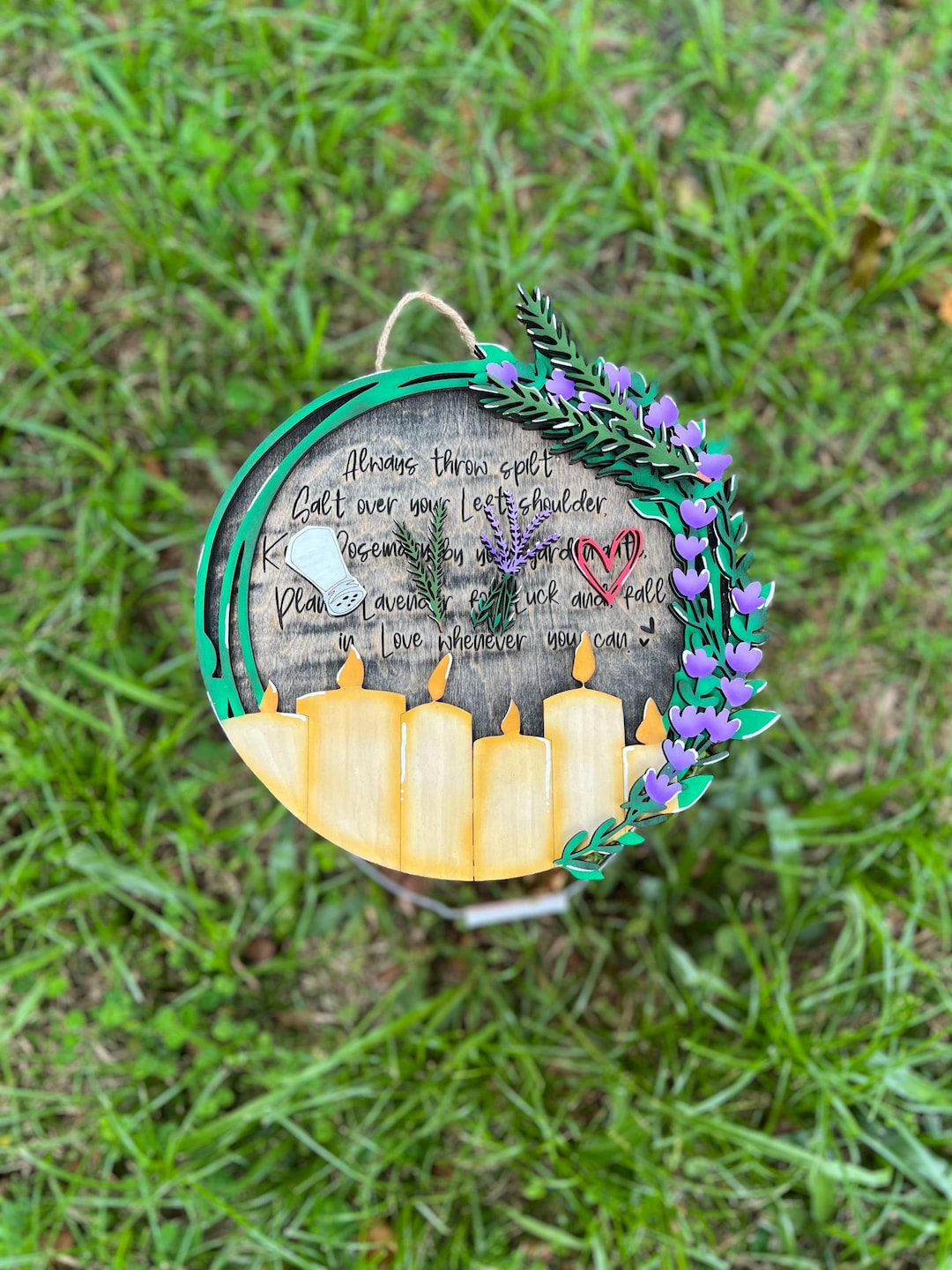 Witch Halloween Door Sign, Lavender Door Hanger, Witch Door Hanger ...