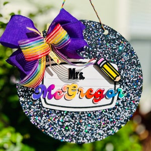 Door Hanger for Teachers,personalized Teacher Sign,composition Book ...