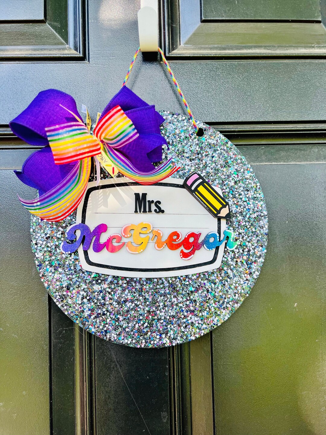 Door Hanger for Teachers,personalized Teacher Sign,composition Book ...