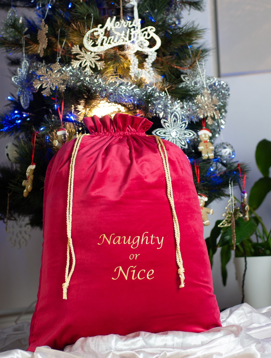Santa Sacks Luxurious Velvet Santa Sack Christmas Sacks Blank Santa ...