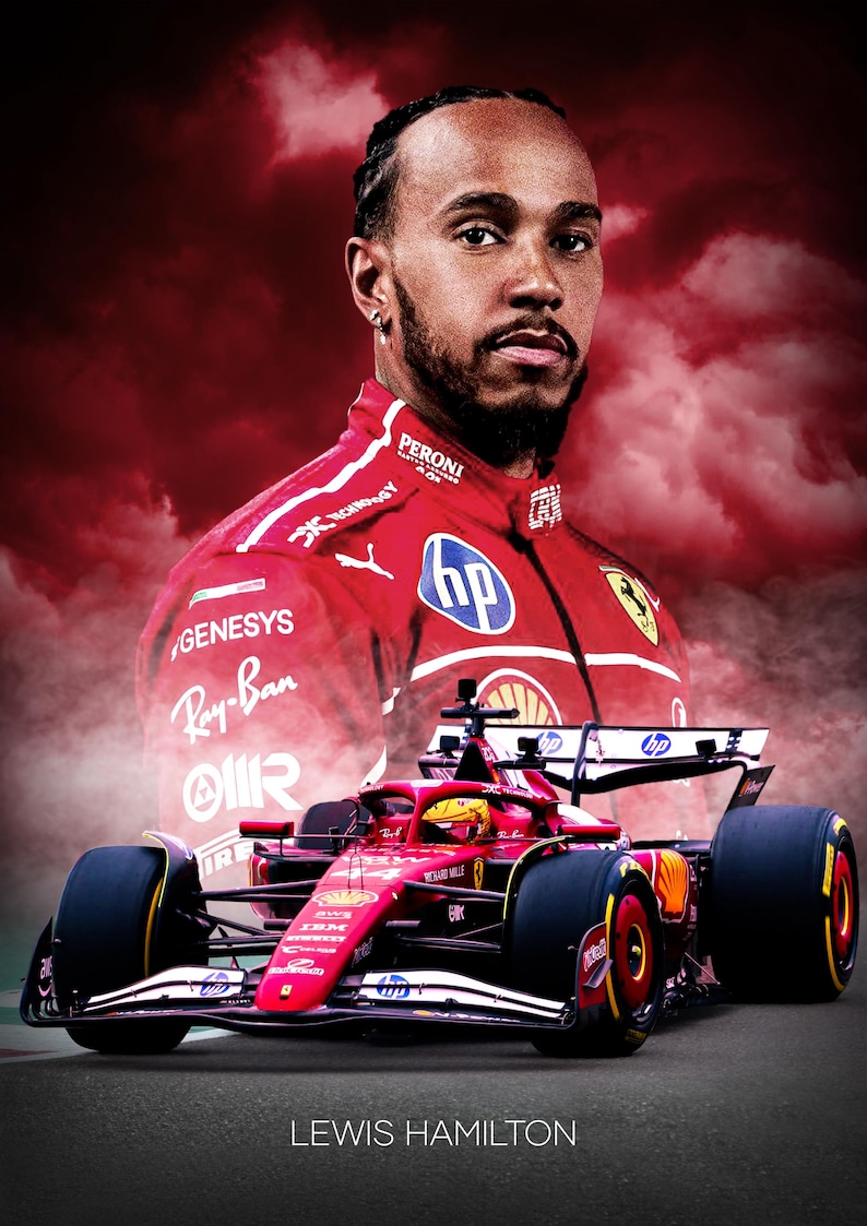 Lewis Hamilton Ferrari F1 2025 - A4 or A3 Poster - Etsy
