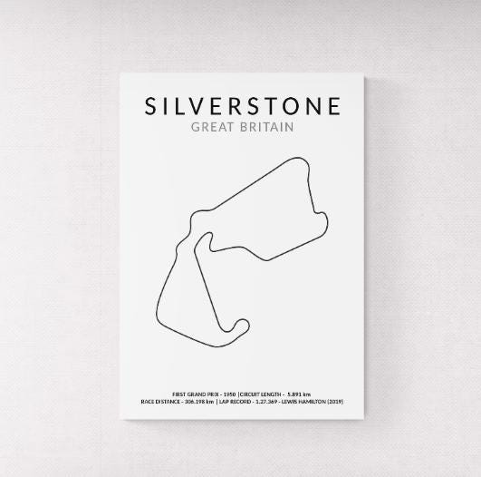 Silverstone F1 Grand Prix Track Map - A3 or A4 Poster (digital Download ...