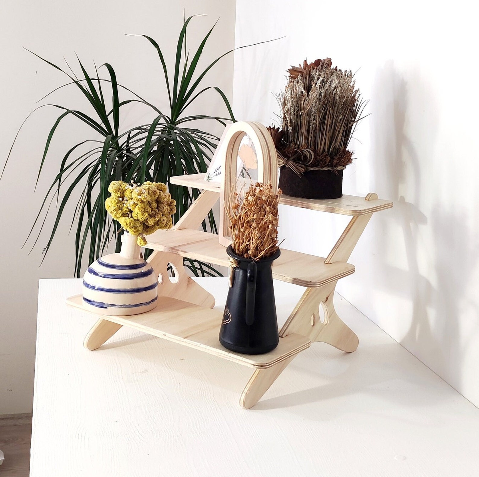 Pebble Step W wooden Shelf Tiered Display Retail Display | Etsy