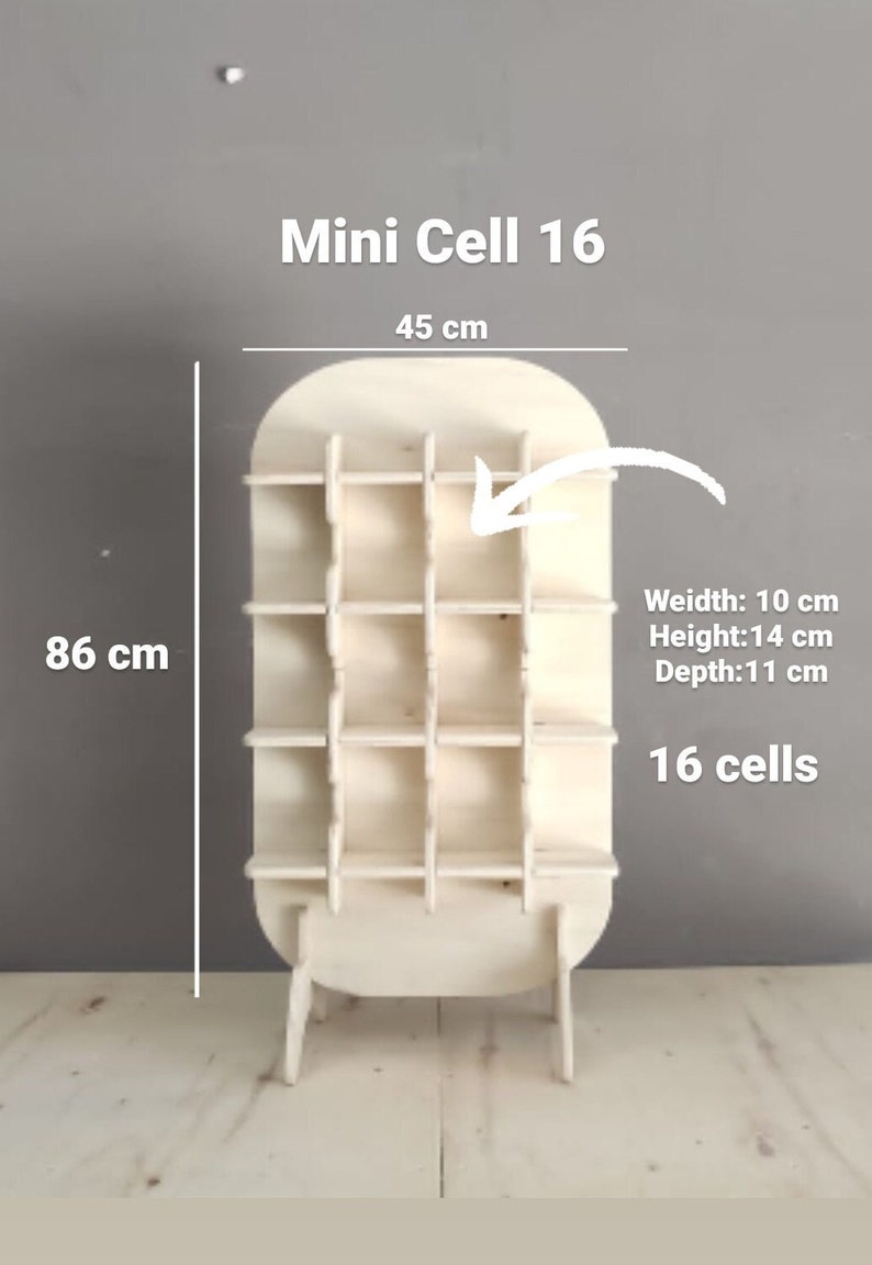 Mini Cell 16-cup-wooden Coffee Cup Mug Rack With Shelf.rustic Modern ...