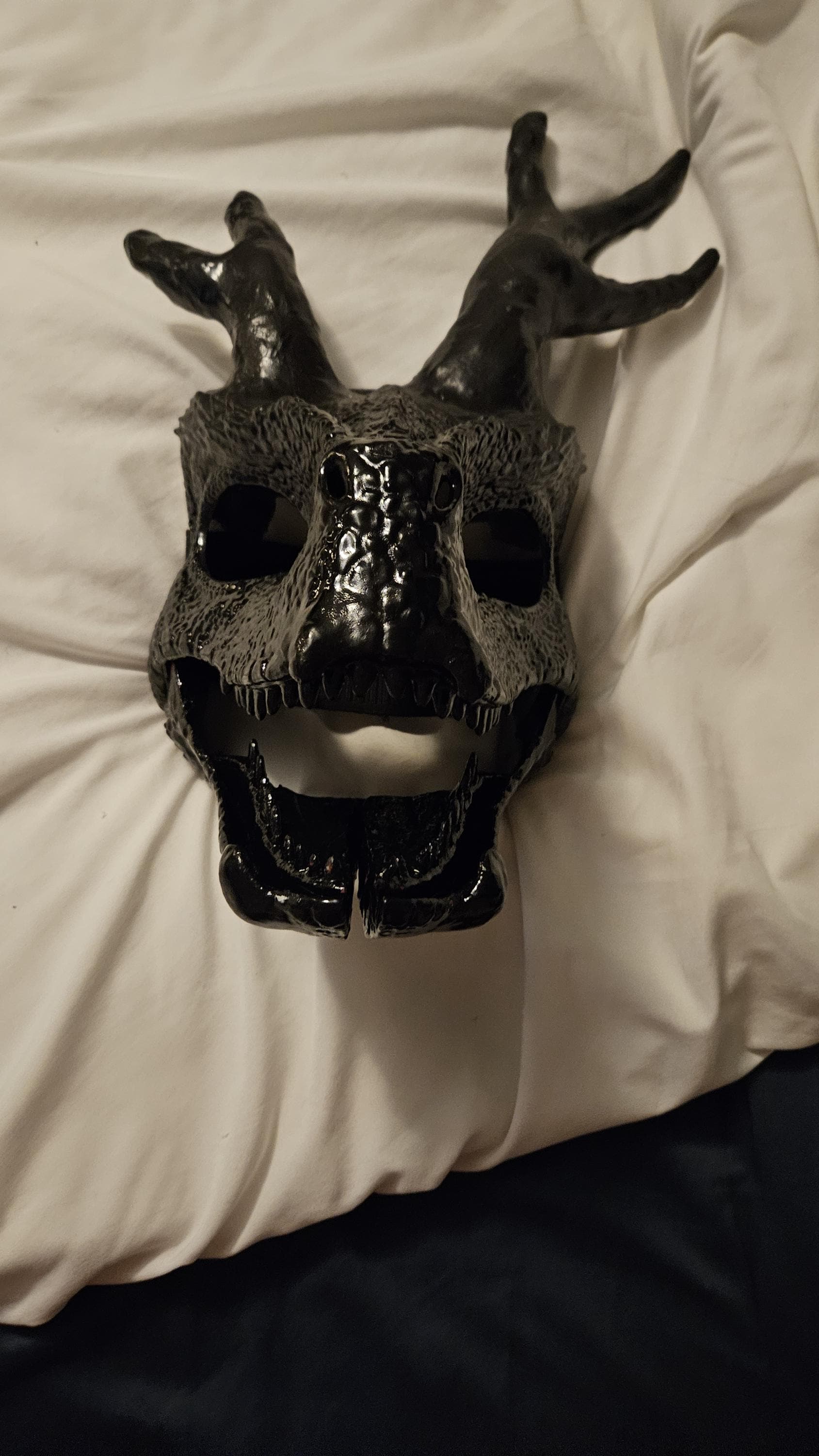 Fursuit Mask, Antlers, All Black, Split Bottom Jaw - Etsy