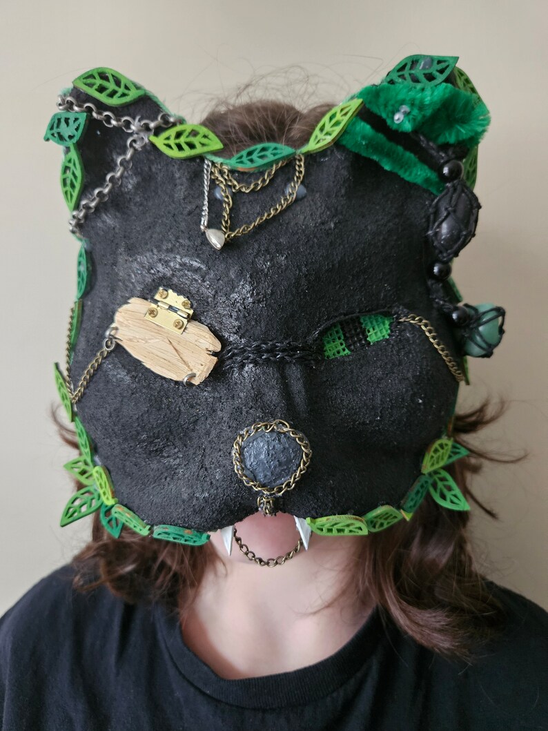 Green Leaf Cat Mask - Etsy