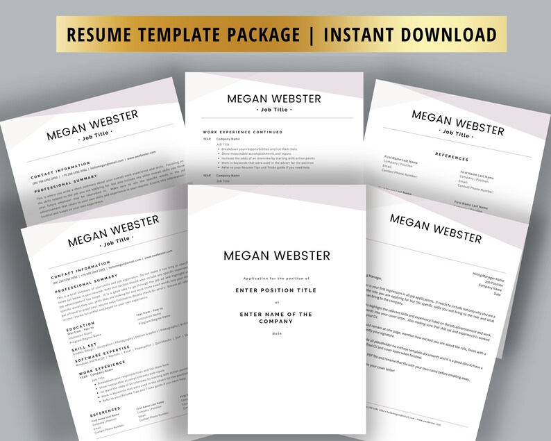 Resume Template Canva CV Template Canva ATS Friendly CV Etsy