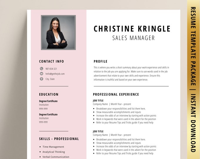 Canva Cv Template, CV Creative Professional, CV Cover Letter, Cv ...