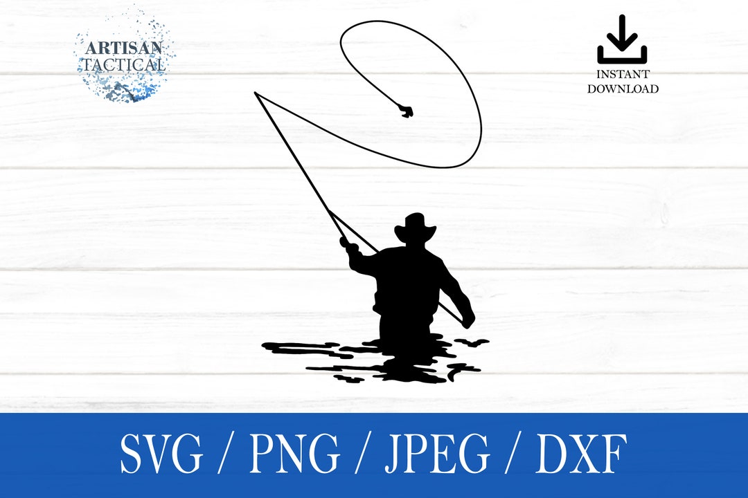 Fly Fishing Svg, Fly Fisherman SVG, Fish Svg, Png, Dxf, Jpeg, Digital ...