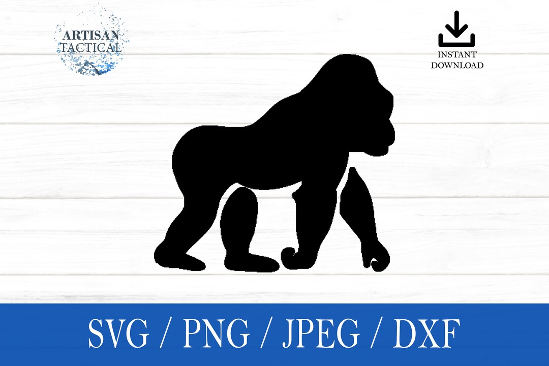 Gorilla Svg, Animal SVG, Zoo Svg, Svg, Png, Dxf, Jpeg, Digital Download ...