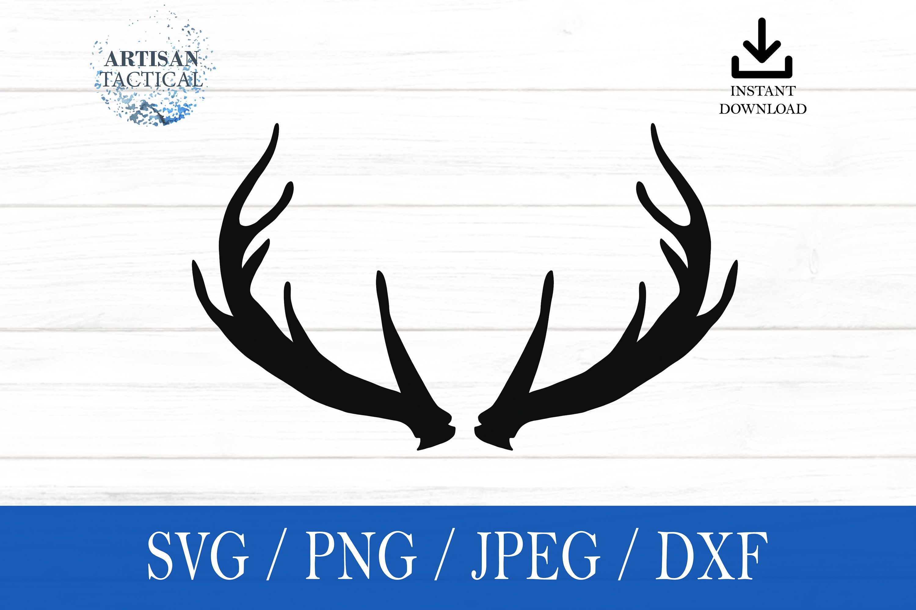 Deer Antlers Svg Deer Svg Hunting Svg Png Dxf Jpeg Etsy