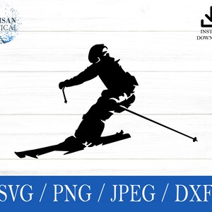 Skier Svg, Mountain SVG, Skiing Svg, Png, Dxf, Jpeg, Digital Download ...