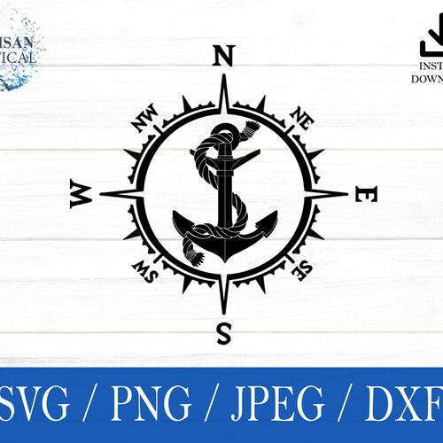 Anchor Compass SVG Files for Cricut - Etsy