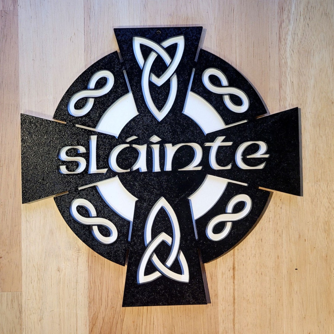 3D Irish Slainte Cheers Sign: Celtic Knot Pub Decor - Etsy UK
