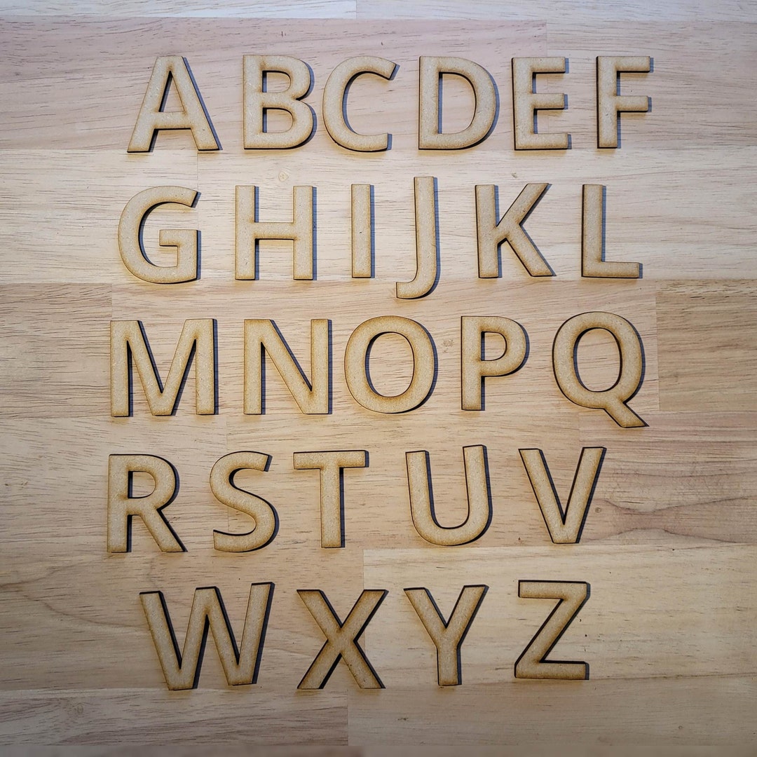 Wooden Letters - Sans BOLD DISPLAY SHOP Font - 3mm Thick - Large Size ...
