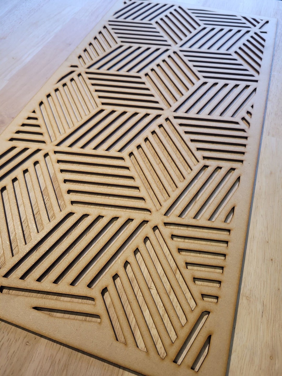 Cube Illusion Laser-cut MDF Panel: Radiator Cabinet Screen, Wall Art ...