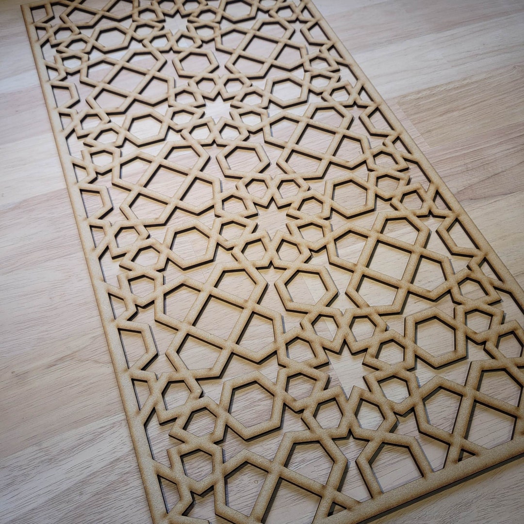 Geometric Arabic Screen: Laser Cut MDF Panel, Radiator Cover, Wall Art ...
