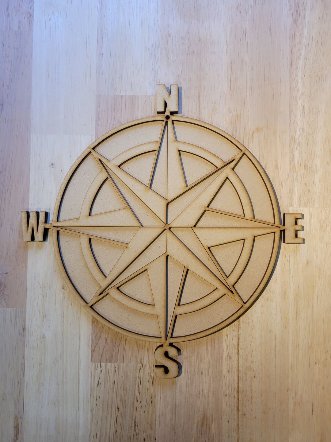 Large Wooden 3D Nautical Ship's Compass Wall Art Door Hanging Plaque ...