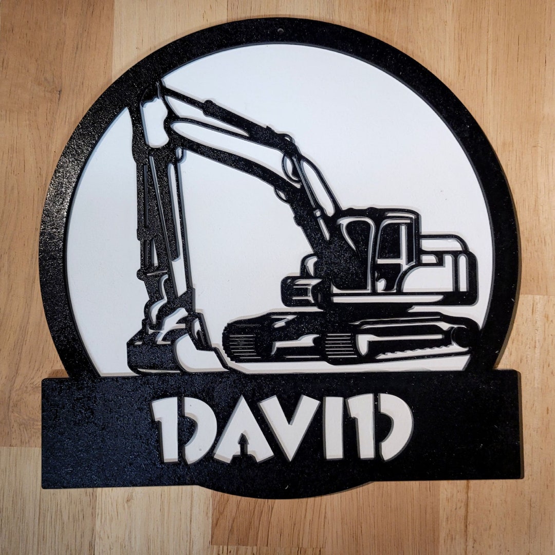 Customizable 3D Digger Sign for Kids Personalized Wall Art Door Plaque ...