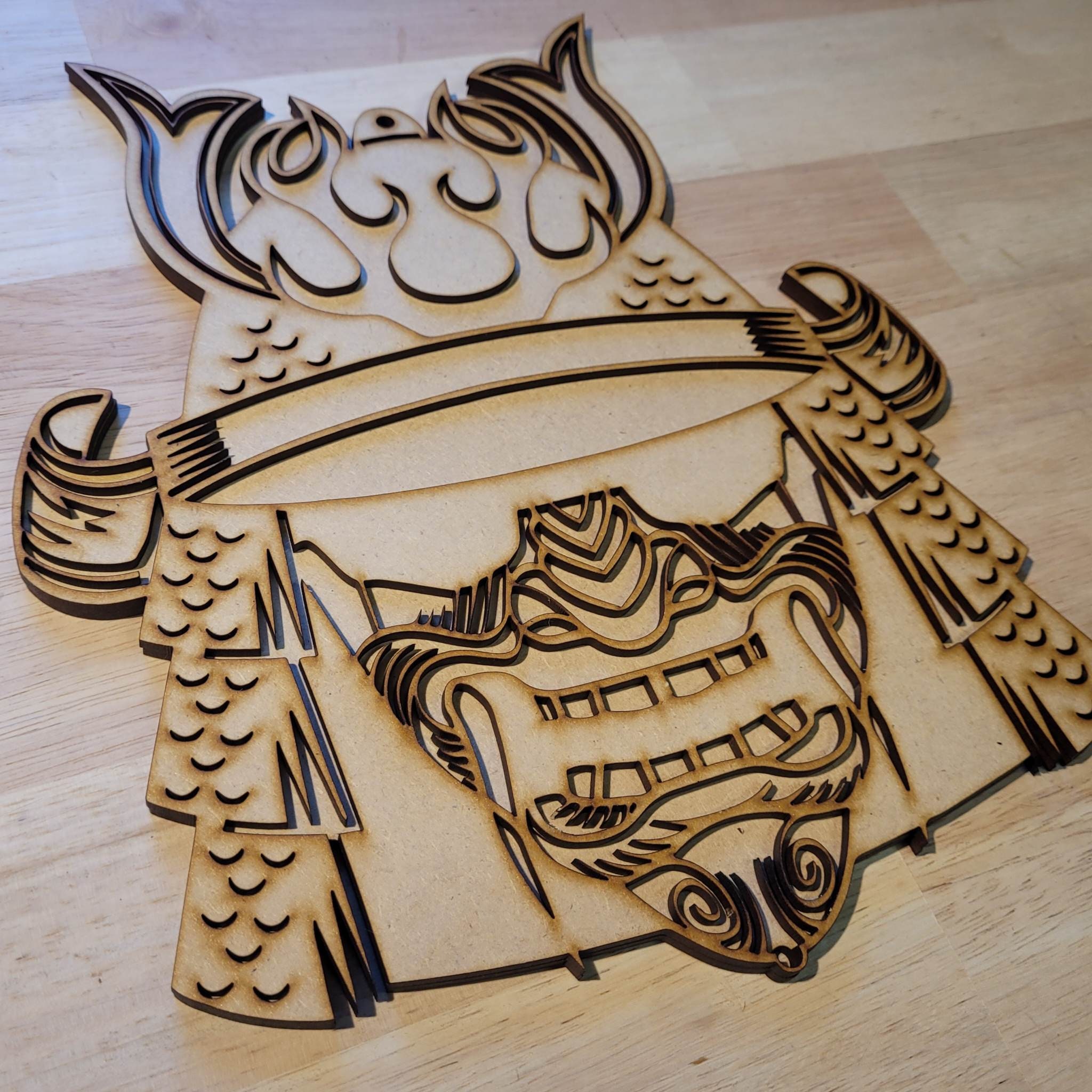 Japanese Samurai Mask Wall Art Door Hanging Plaque Authentic - Etsy