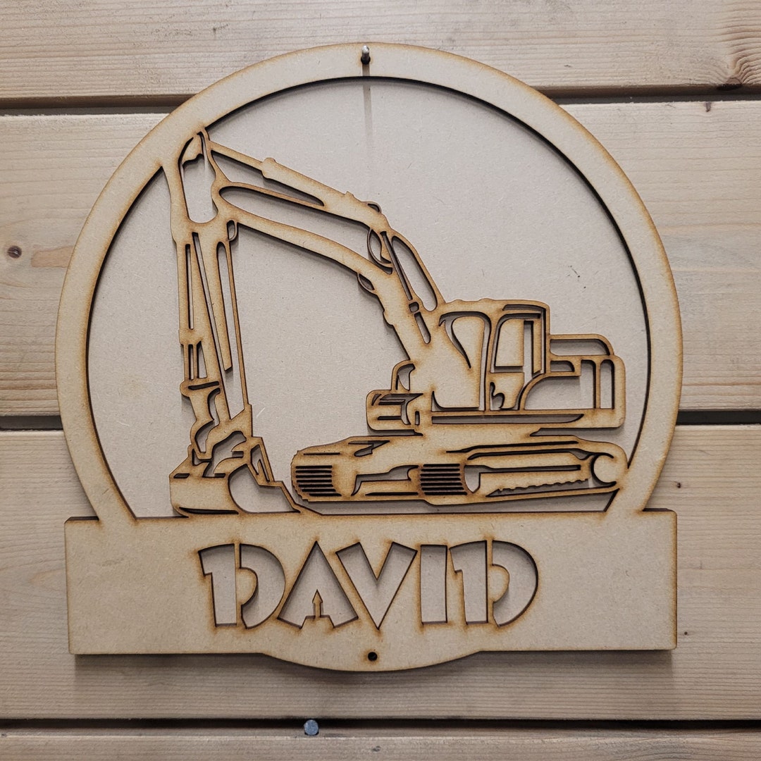 Personalized 3D Digger Sign for Kids Large Wall Art Custom Name Ready ...