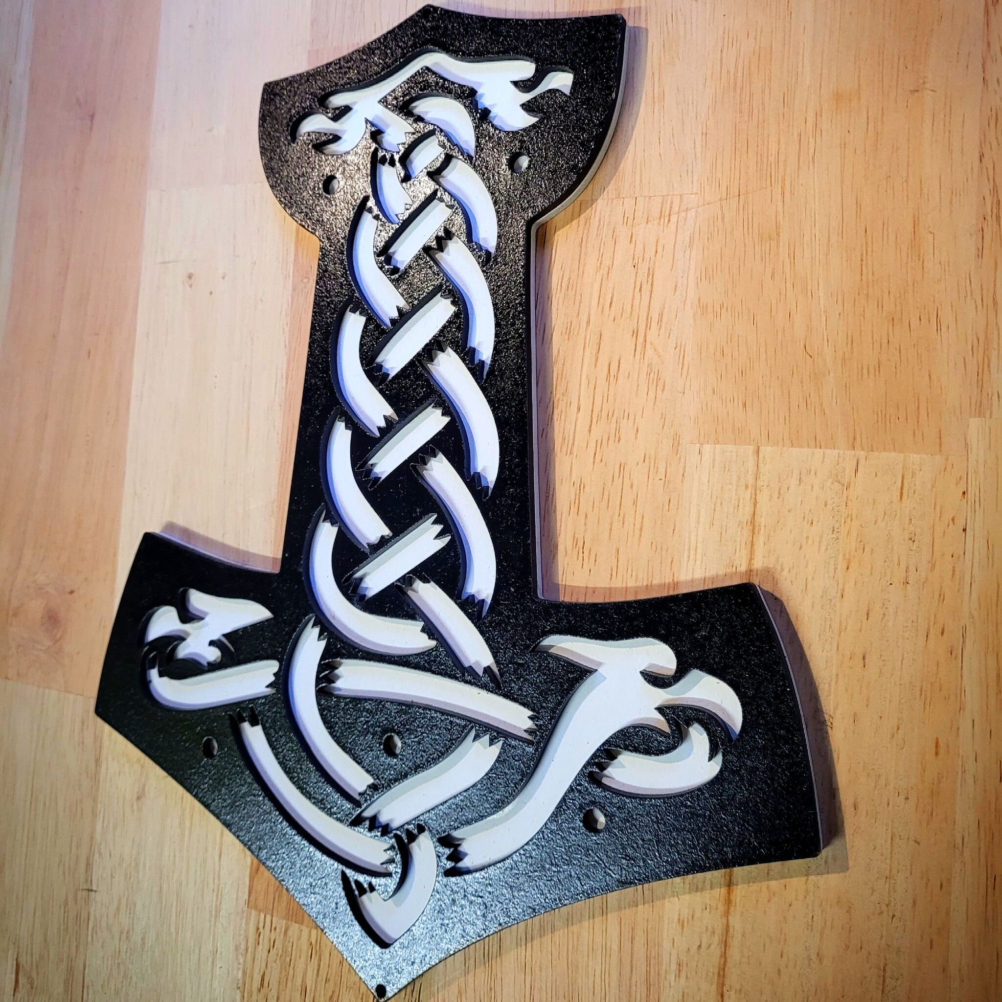 Norse Viking Thor Hammer Symbol: Large 3D Painted Wall Art - Etsy UK