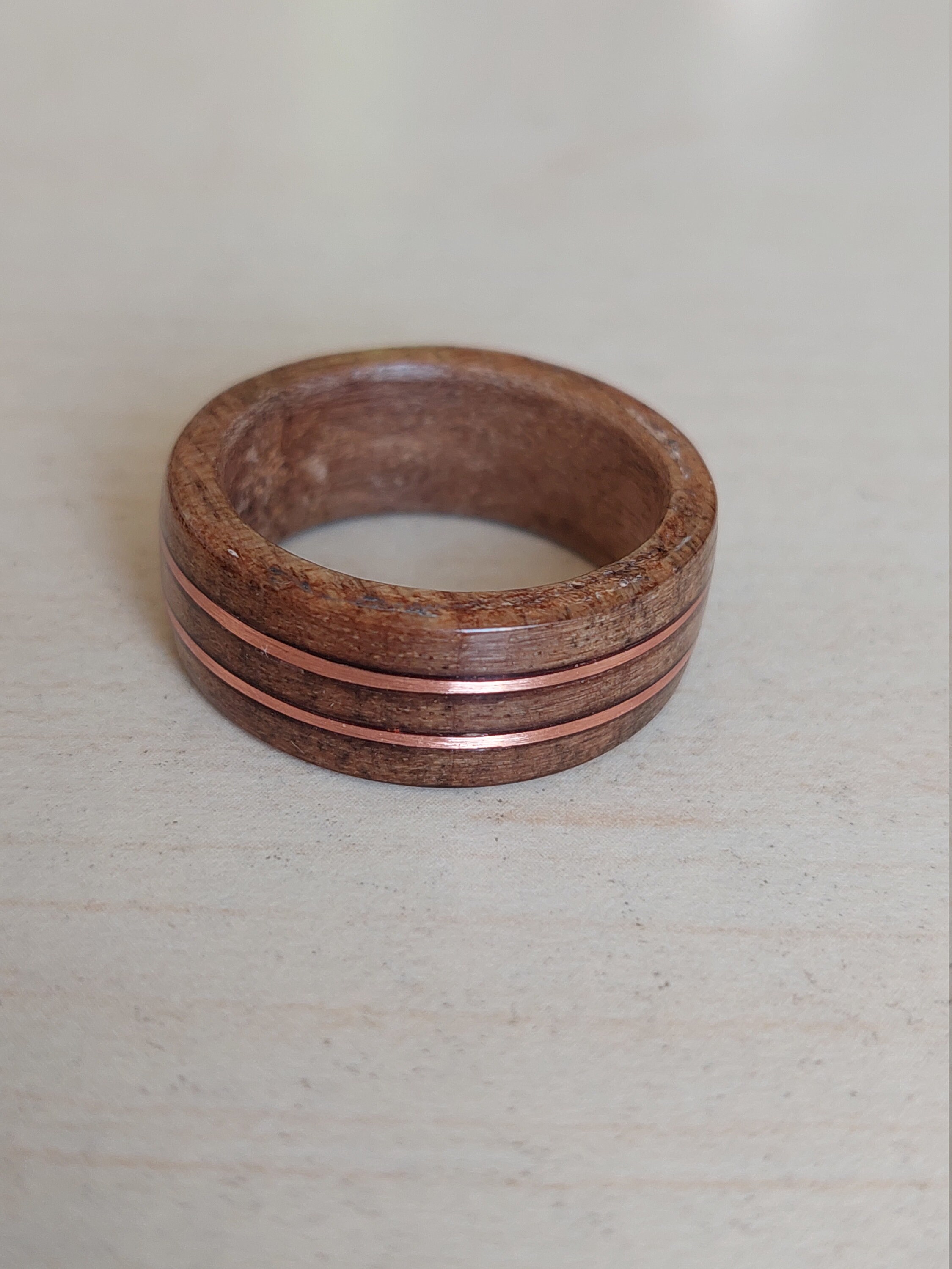 Engagement Wood Ring, Copper Inlay Ring, Wire Inlay Ring, Wedding Ring ...