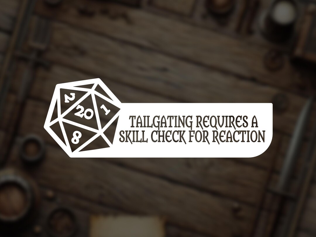 D20 Dungeons & Dragons Inspired Funny Car Decal, Tailgating Dnd Sticker ...