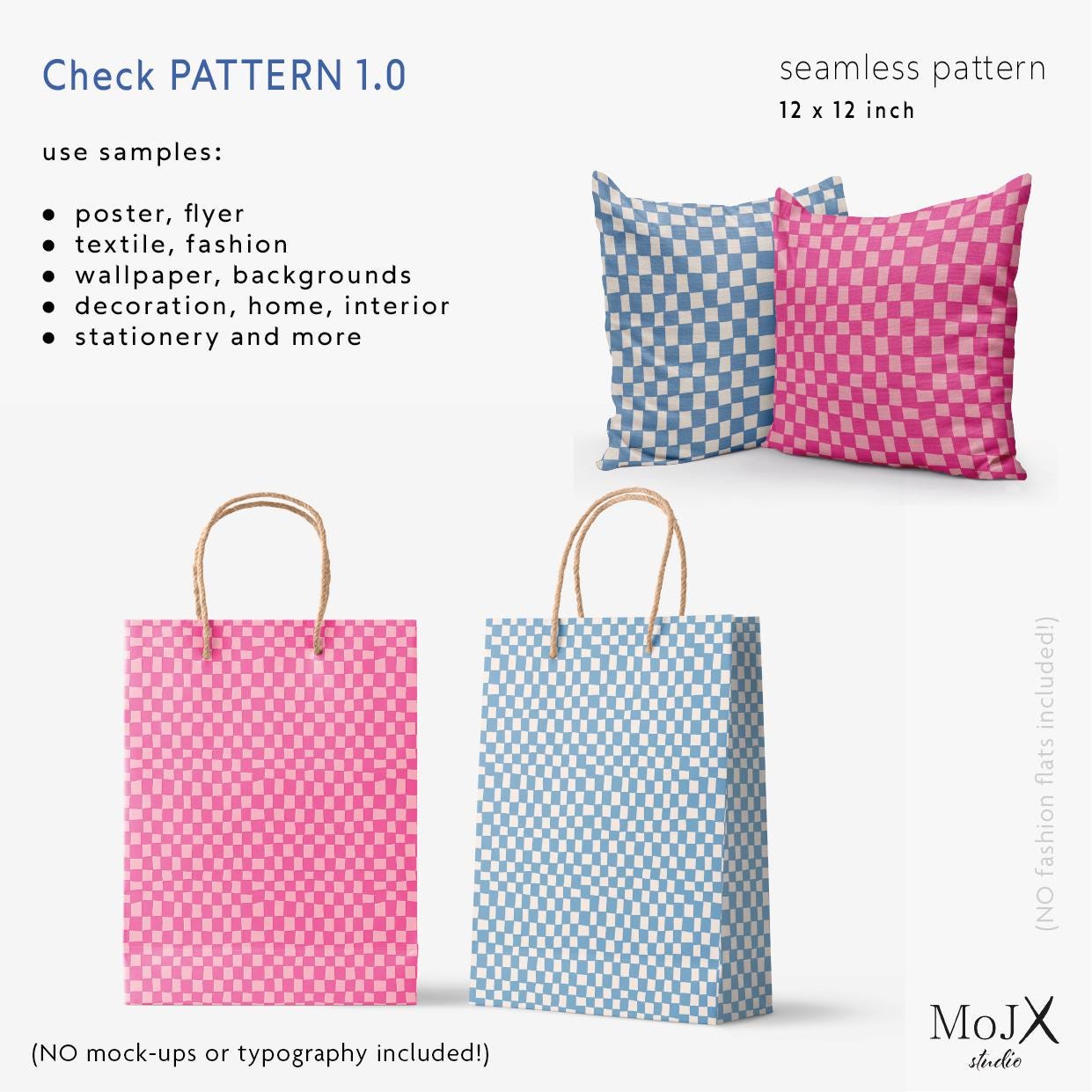 Hand Drawn Checkered Seamless Pattern/ Check Repeat Pattern in Pink and ...