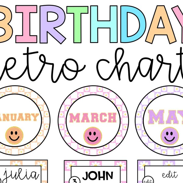 Retro Daisy Hand Signals L Multicultural and Editable - Etsy