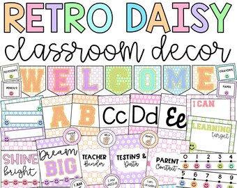 Boho Daisy Classroom Decor Bundle EDITABLE INSTANT DOWNLOAD - Etsy