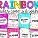 Bright Rainbow Boho Binder Covers and Spines L Editable - Etsy