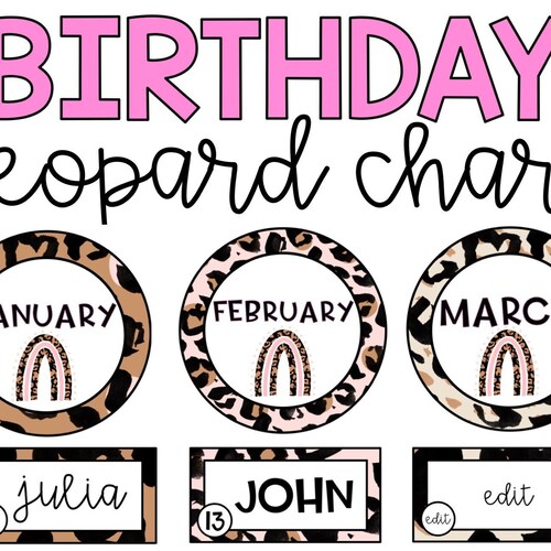 Leopard 10 Drawer Labels L Editable - Etsy